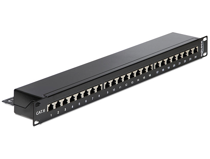 Delock 43298 19″ Patch Panel 24 Port Cat.6 Black ...