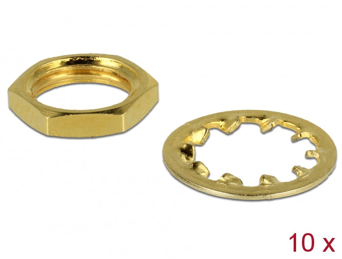 Delock 89483 Nut And Locking Ring For Sma And Rp-Sma Jack Bulkhead 10 ...