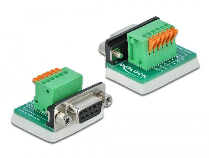 Delock 66556 D-Sub9 Female To Terminal Block With Push Button Vertical ...