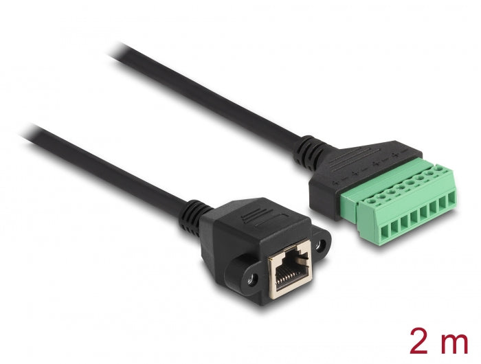 Delock 66060 Rj45 Cable Cat.6 Female To Terminal Block Adapter For Bui ...