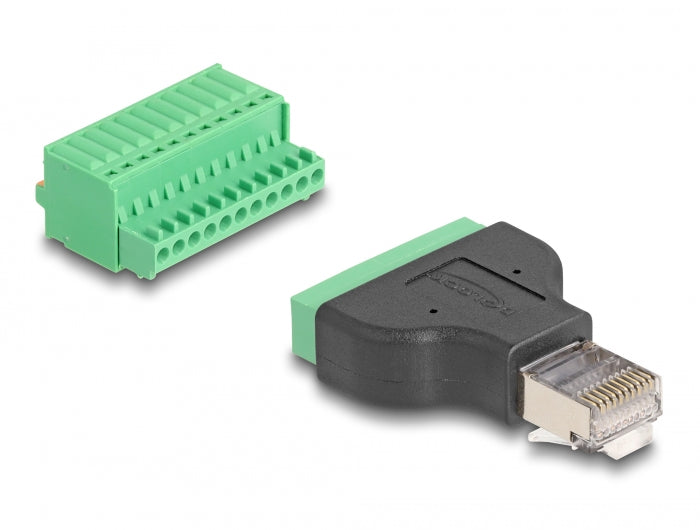 Delock 66243 Rj50 Male To Terminal Block Adapter With Push-Button ...