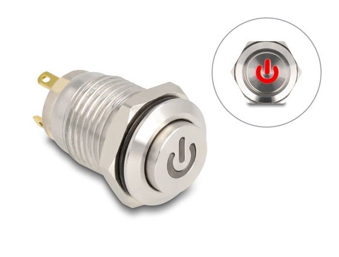 Delock 20981 Push Button For Installation 12 Mm 4 X Solder Connection ...