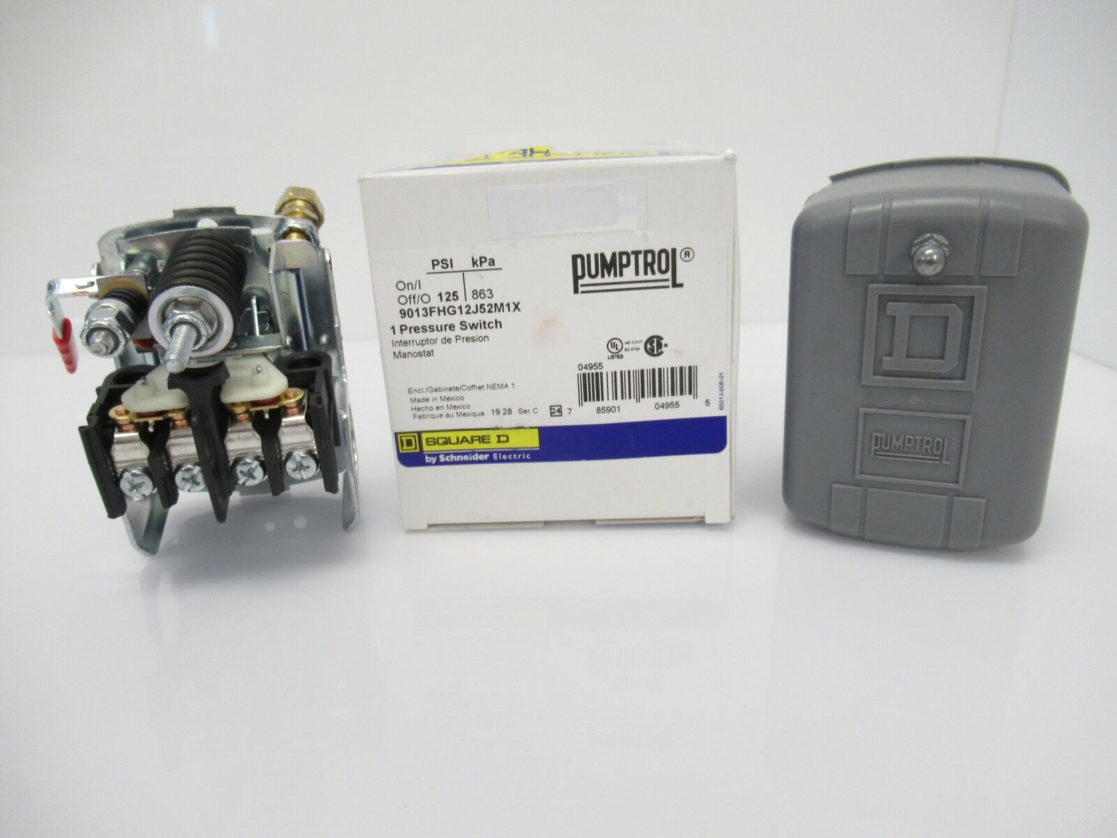 Square D Pumptrol 9013FHG12J52M1X Air Compressor Switch, 125 psi Max ...