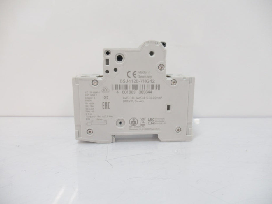 5SJ4125-7HG42 5ST3010 Siemens Circuit Breaker With Aux. Circuit Switch ...