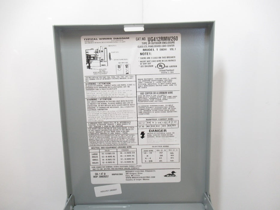 Midwest UG412RMW260 Weatherproof Disconnect Panel 2 Pole 60A ...