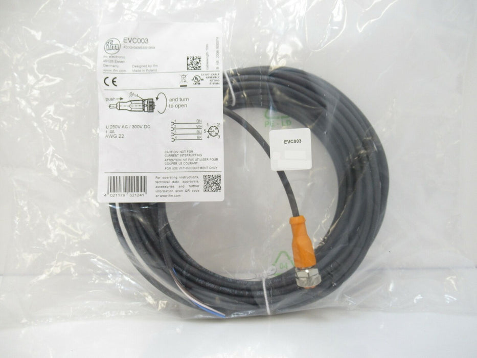 Ifm Electronic EVC003 ADOGH040MSS0010H04 Connecting Cable With Socket ...