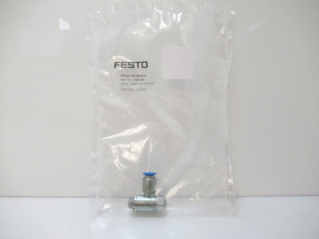 193144 GRLA-1/8-QS-6-D Festo One-Way Flow Control Valve Size 1/8 ...