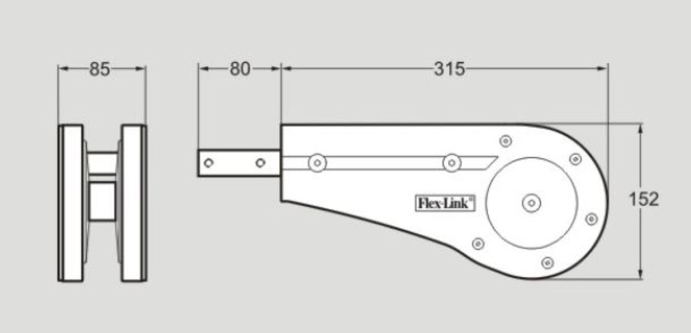 Flexlink XMEJ315 XM Idler End Unit - industrialautomationparts.com