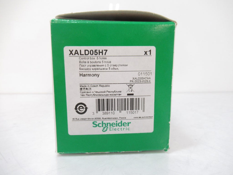 Schneider Electric XALD05H7 Empty Control Station, 5 Holes, 22 mm ...