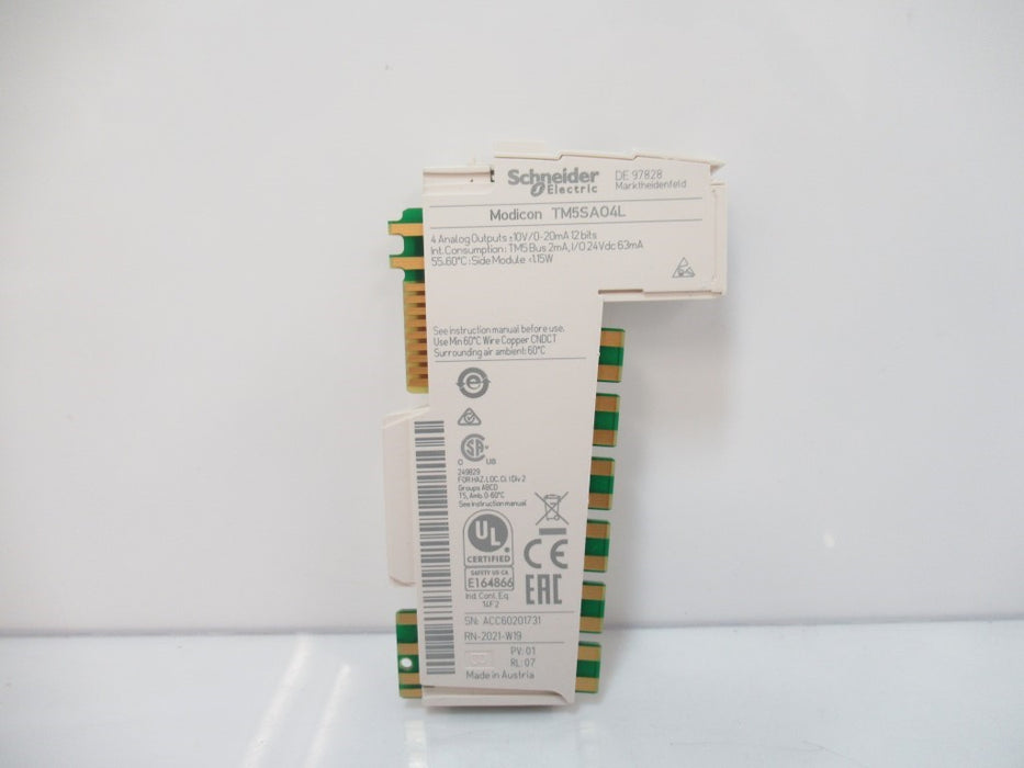 TM5SAO4L Schneider, Analog Output Module, Modicon, 4 Output, 12 Bits — industrialautomationparts.com