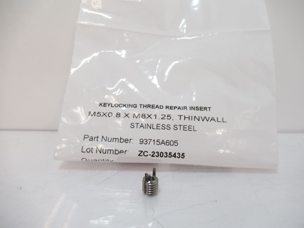 Key-Locking Inserts 93715A605, M5 x 0.8 mm Thread Size ...