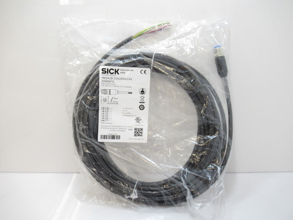 YM2A18-100UA5XLEAX Sick, Cable, M12, Male, A-Coded, AWG24 ...