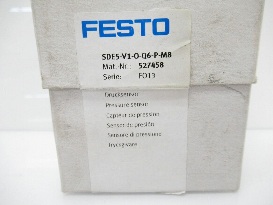 Festo 527458 SDE5-V1-0-Q6-P-M8 Pressure Sensor ...