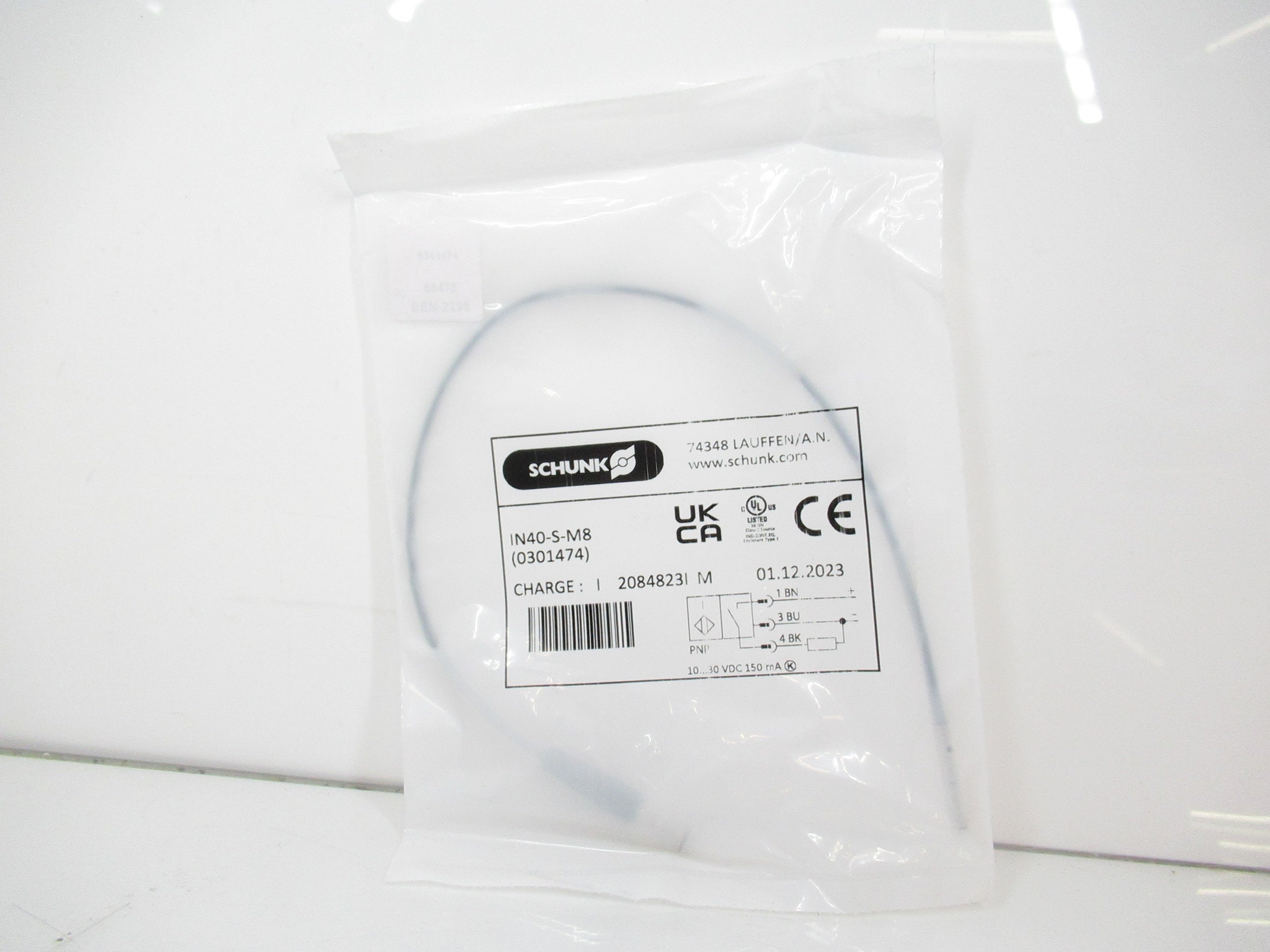 Schunk IN-40/S-M8 0301474 Proximity Switch, 10-30V DC ...