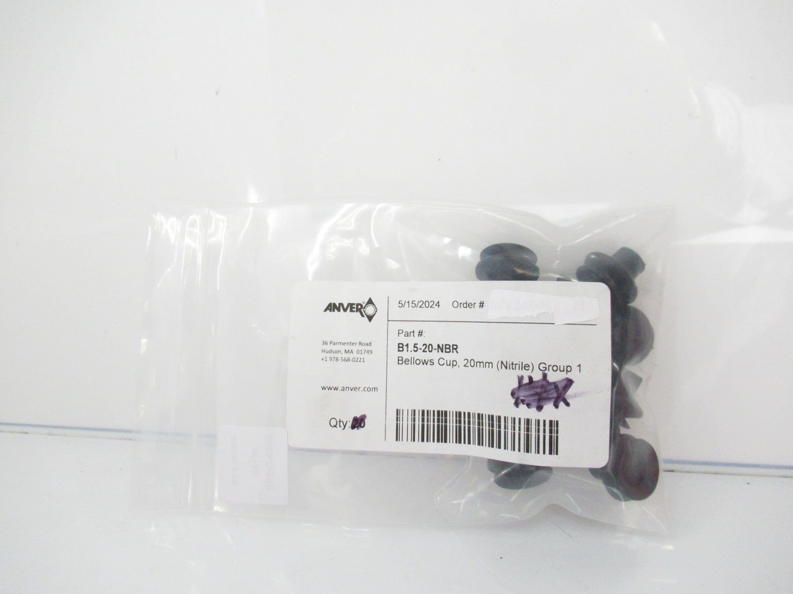 Anver B1.5-20-NBR Vacuum Cups And Suction Cups, Sold By Unit - industrialautomationparts.com