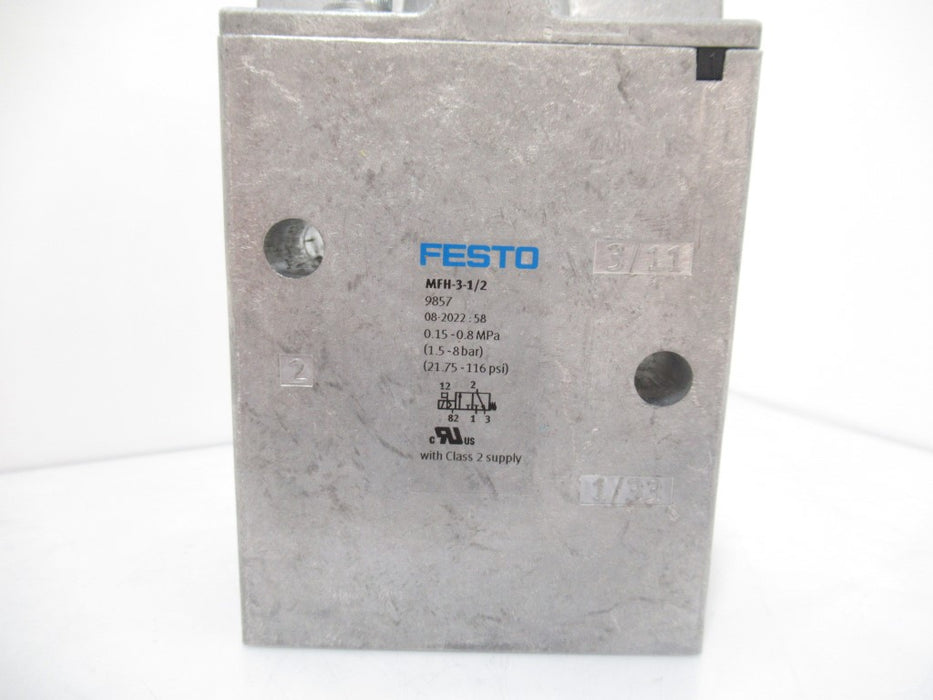 Festo MFH-3-1/2 9857 Air Solenoid Valve — industrialautomationparts.com