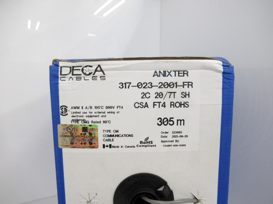Deca Cables 317-023-2001-FR Cable Tinned Copper 20 AWG 600 V FT4 ...