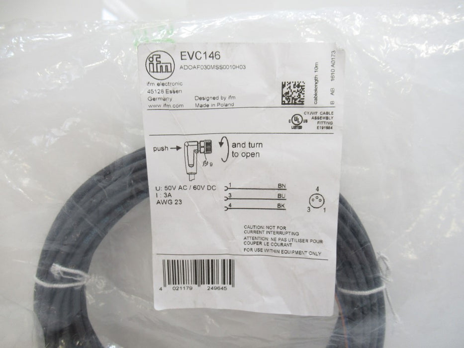 Ifm Electronic EVC146 ADOAF030MSS0010H03 Connecting Cable With Socket ...