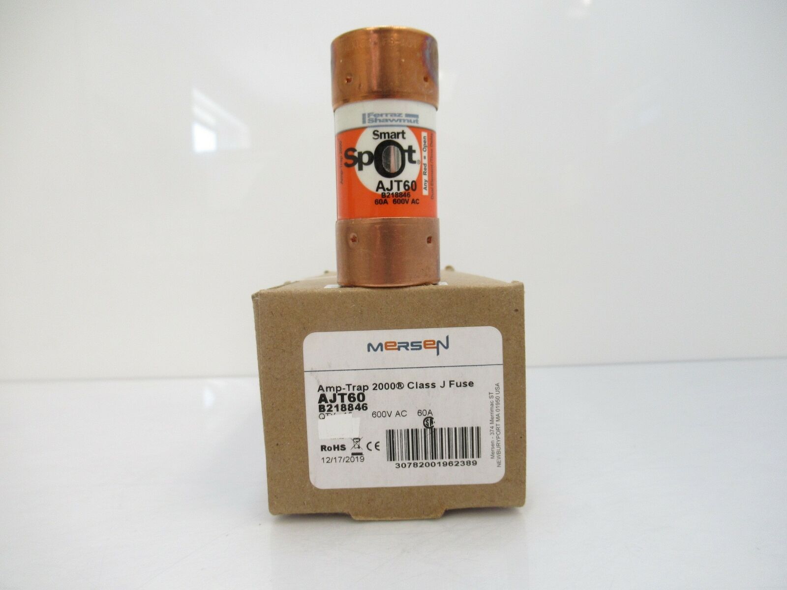 AJT60 Mersen Ferraz Shawmut Fuse Time Delay 60 Amps 600V AC Class J ...