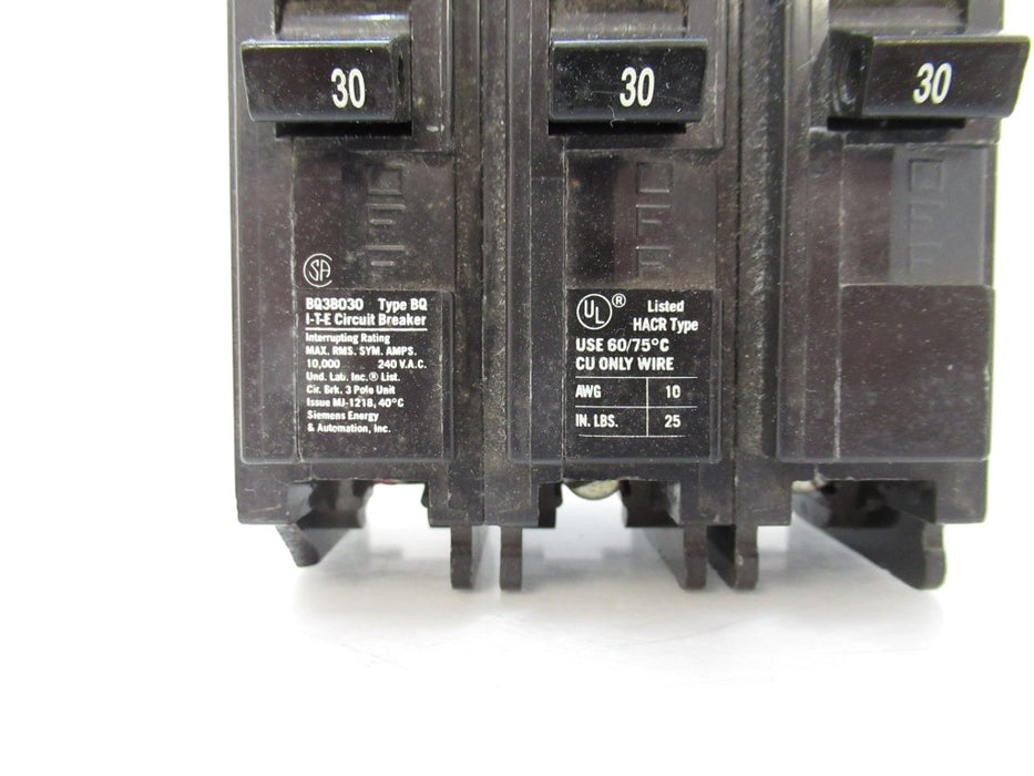 BQ3B030 Siemens Type BQ Low Voltage Molded Case Circuit Breaker 30 Amp ...