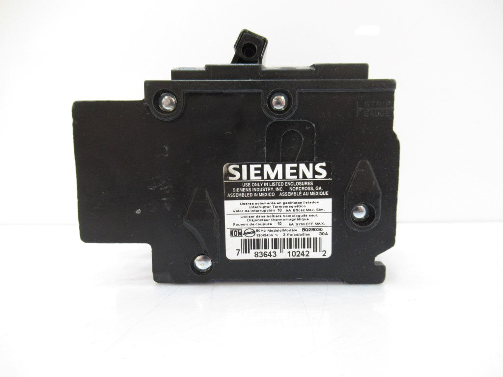 BQ2B030 Siemens Type BQ Circuit Breaker 2-Pole, 120/240VAC, 30A, 10 kA ...