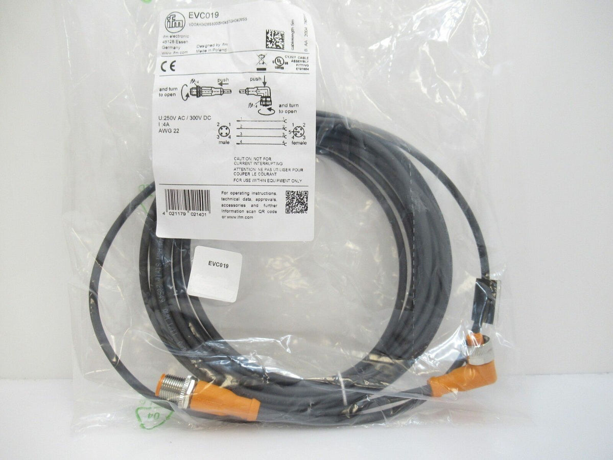 EVC019 VDOAH040MSS0005H04STGH040MSS Ifm Electronic Connection Cable ...