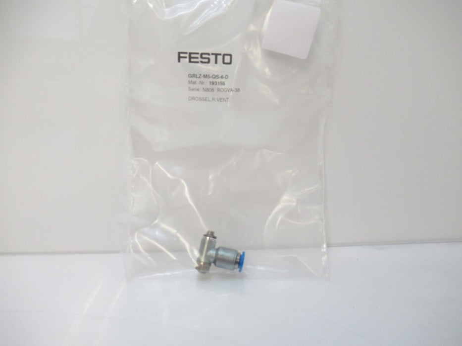 193155 GRLZ-M5-QS-6-D Festo One-Way Flow Control Valve — industrialautomationparts.com