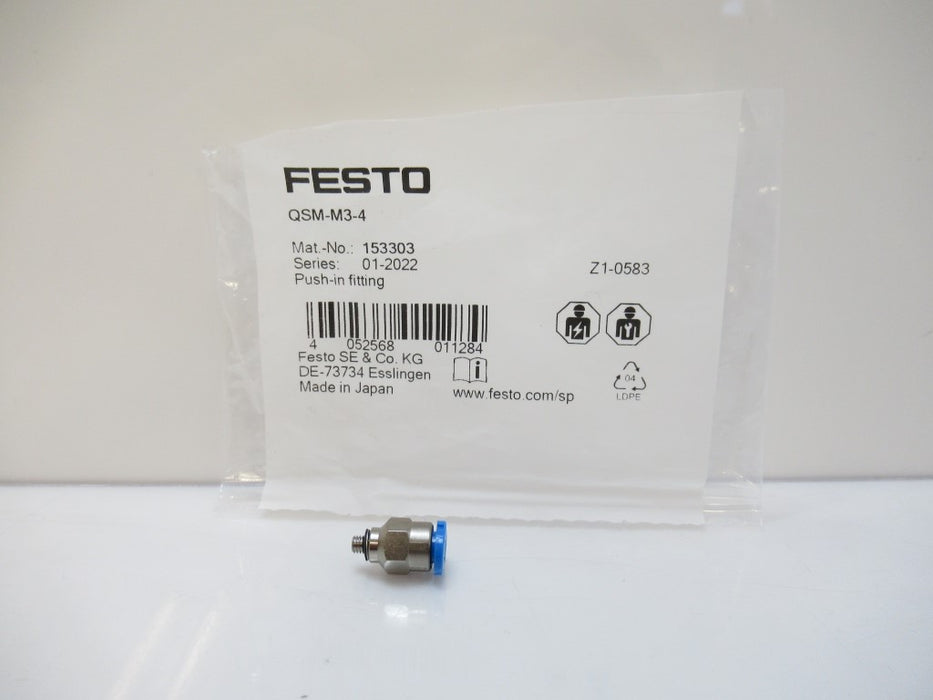 QSM-M3-4 153303 Festo Push-In Fitting Male Thread ...