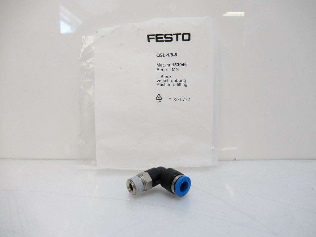 153046 QSL-1/8-6 Festo Push-In L-Fitting - industrialautomationparts.com