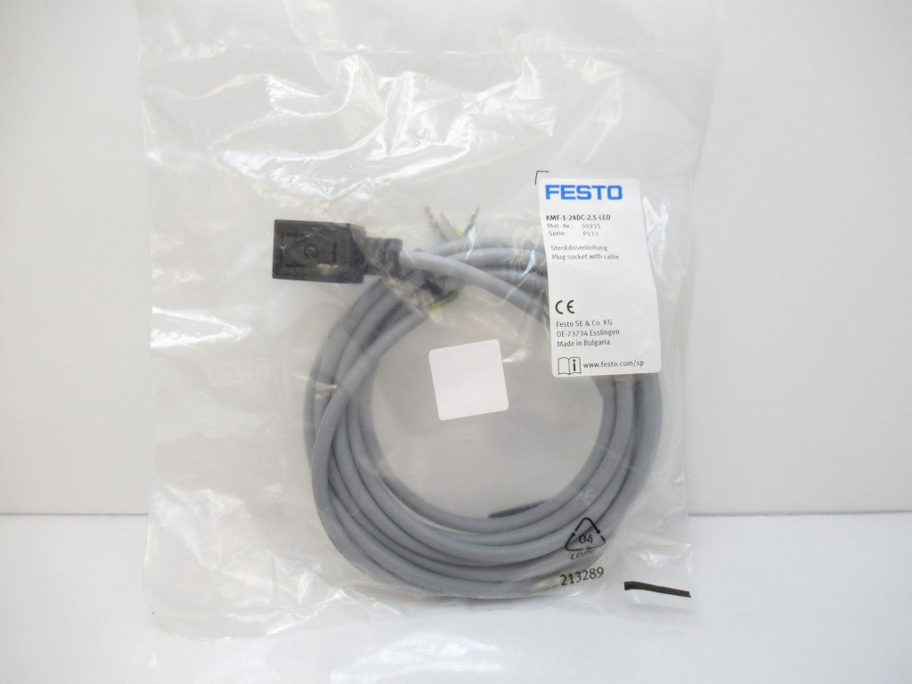 30935 KMF-1-24DC-2.5-LED Festo Plug Socket With Cable - industrialautomationparts.com