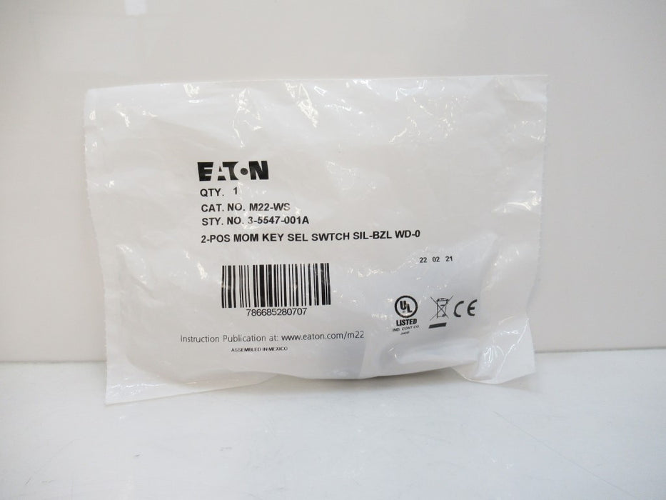 M22-WS Eaton Key Selector Switch 2 Positions Momentary ...