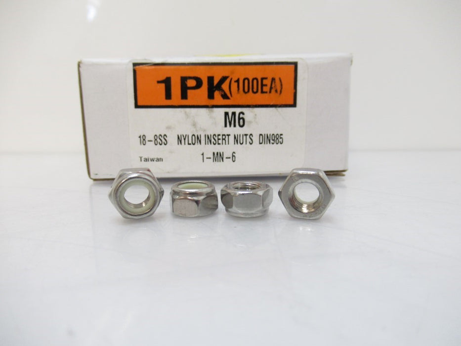 93625A250 18-8 Stainless Steel Nylon-Insert Locknut M6 x 1mm ...