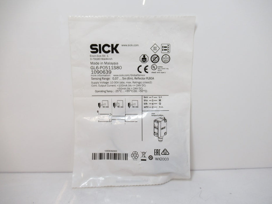 GL6-P0511S80 1090639 Sick Miniature Photoelectric Sensors - industrialautomationparts.com