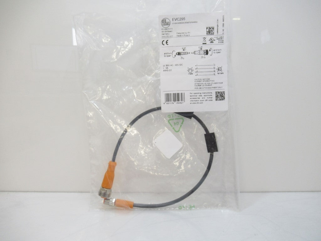 EVC295 Ifm Electronic 0.3 m PUR-Cable; M8 / M12 Connector - industrialautomationparts.com